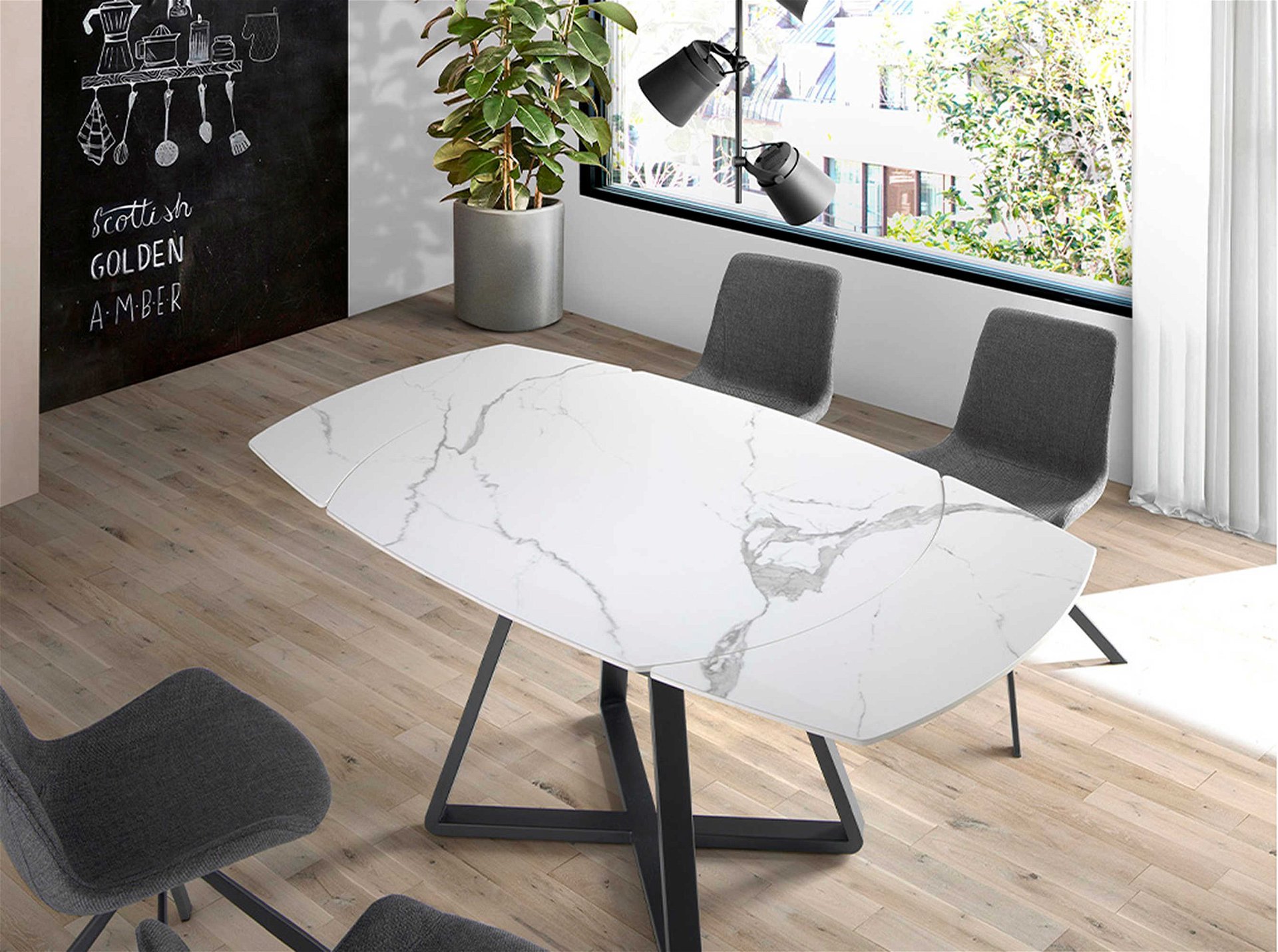 MESACOMEDOR Porcelain and black steel dining table 1096C Love That Design